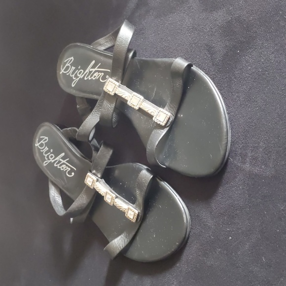 Brighton | Shoes | Ornate Black Leather Brighton Sandals | Poshmark